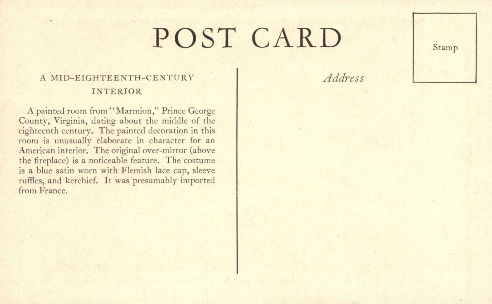 Vintage Postcard The Metropolitan Museum Of Art Mid Eighteenth Century ...