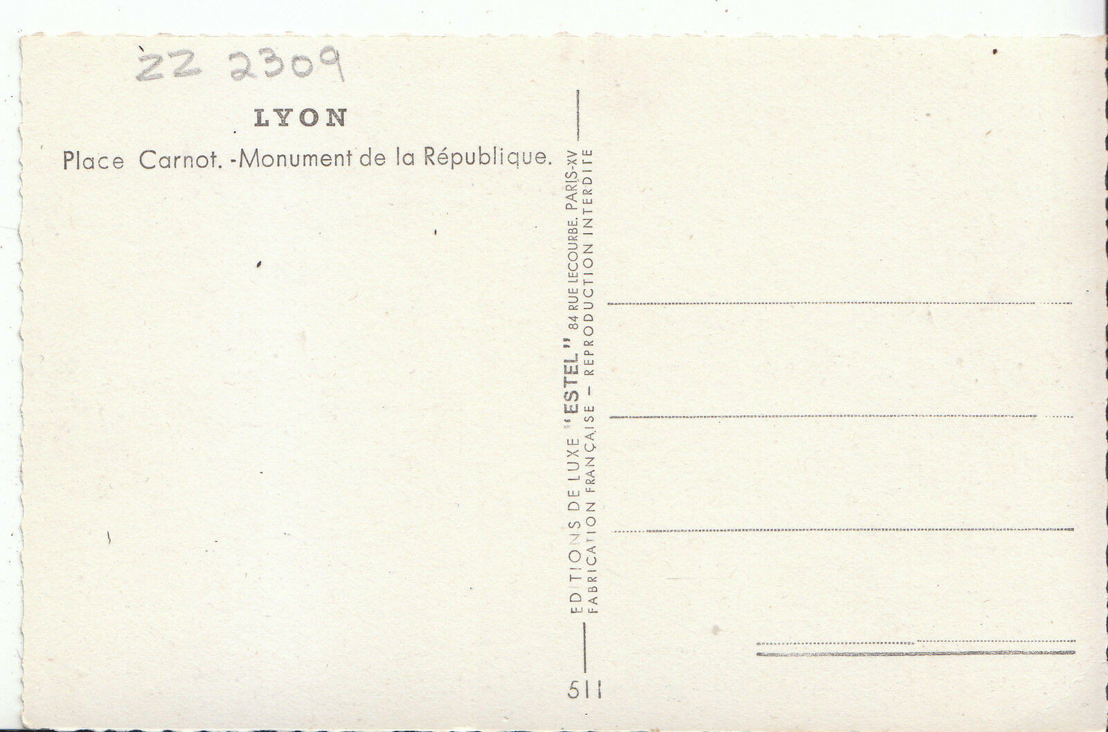 France Postcard - Lyon - Place Carnot - Monument De La Republique ...
