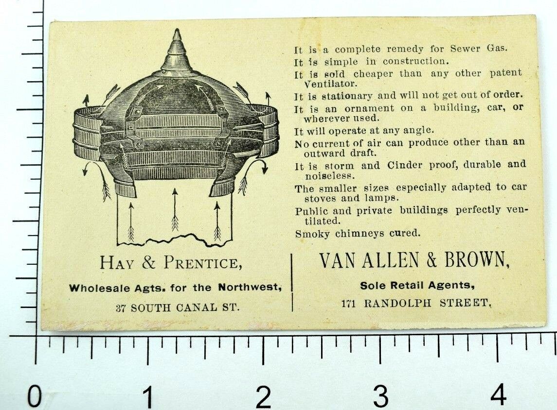 Van Allen & Brown, Globe Ventilators, Chimney Caps Hay & Prentice Card ...