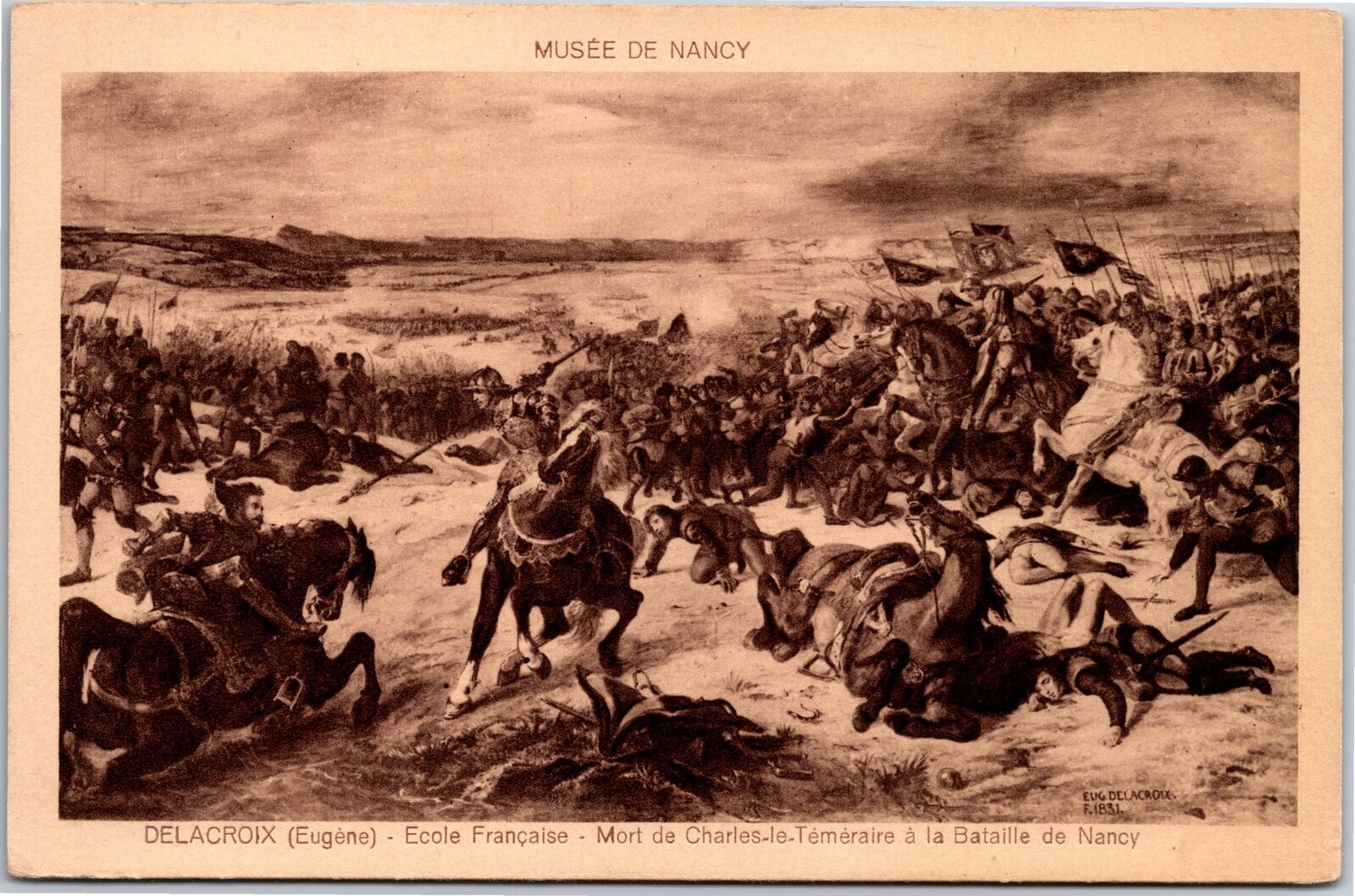 Vintage Postcard the Battle of Nancy France on a Museum ART Piece by ...