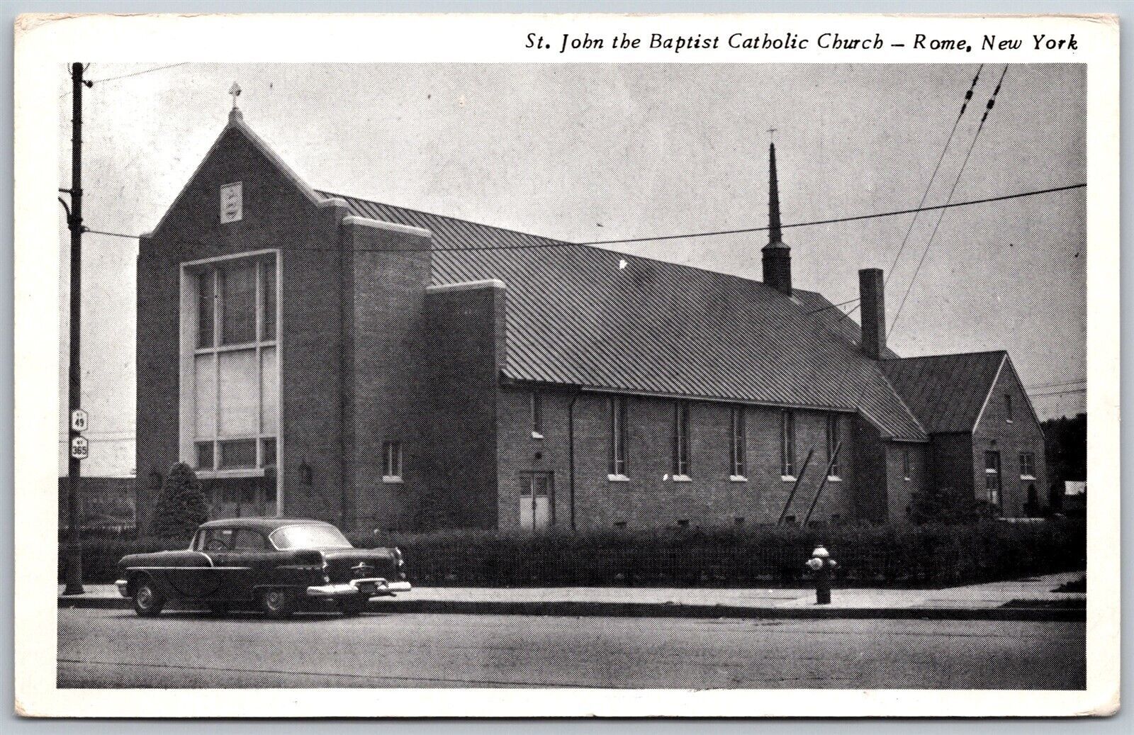 Vtg Rome New York NY St John The Baptist Catholic Church 1950s View ...