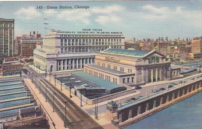 Illinois Chicago Union Station 1946 Curteich | United States - Illinois ...