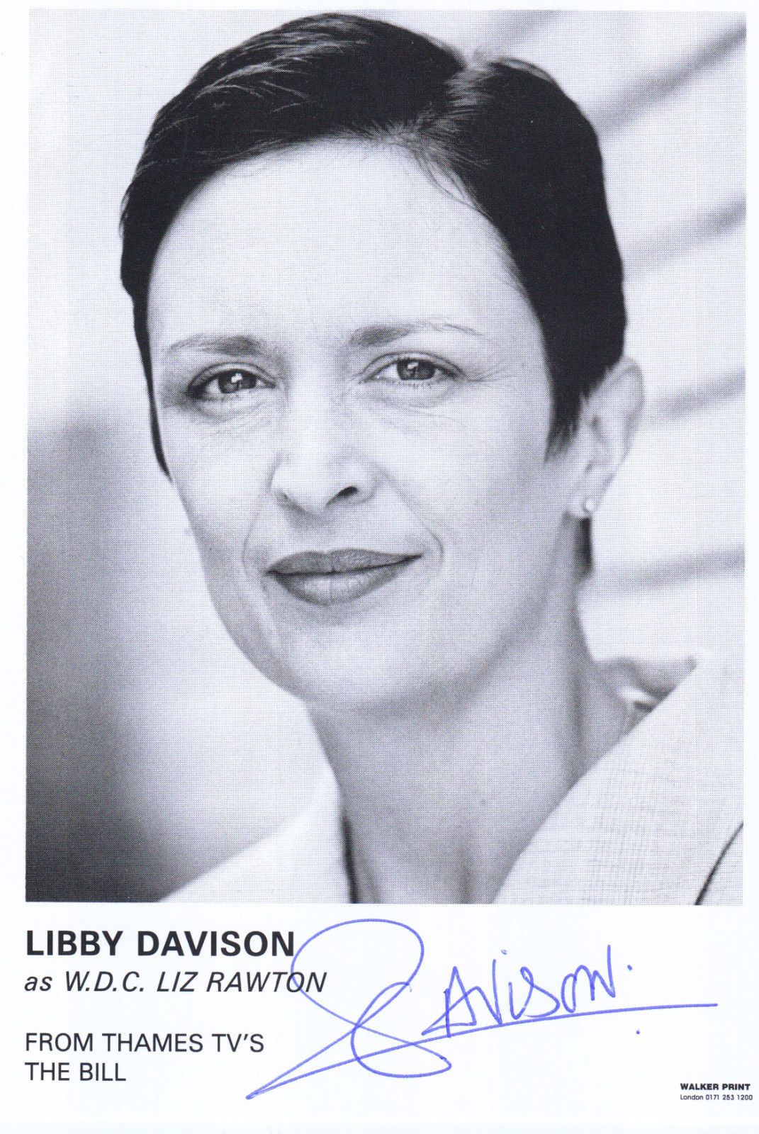 Libby Davison WDC Liz Rawton ITV The Bill Hand Signed Cast Card | Topics - Entertainment - Film ...