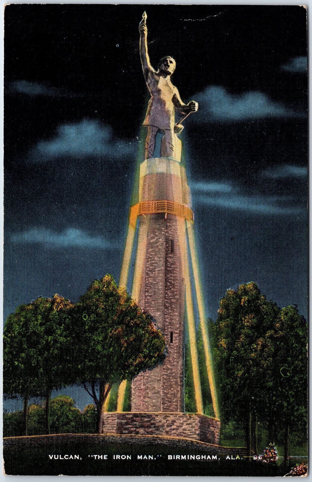 Vintage Postcard Statue of Vulcan "The Iron Man" in Birmingham Alabama ...