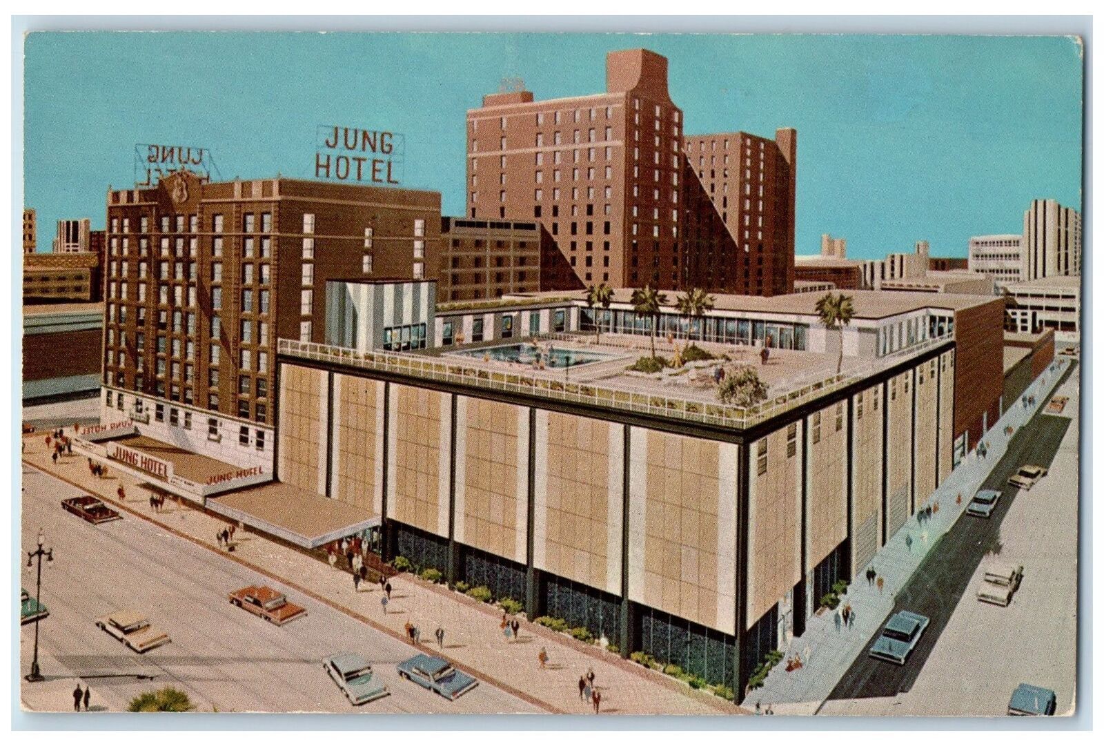 1965 Jung Hotel View Restaurant Rooftop Pool Classic Car New Orleans LA ...