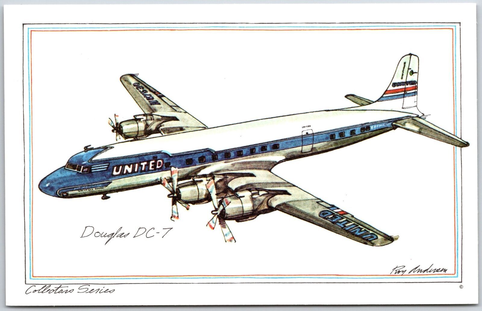 Airplane Douglas DC-7 Wright Turbo Compound Engines 95 Passengers ...