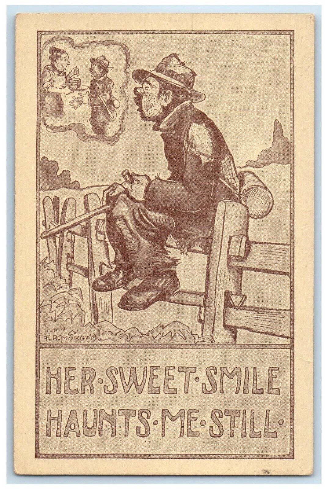 c1910's Hobo Imagination Her Sweet Smile Haunts Me Still Morgan Signed ...