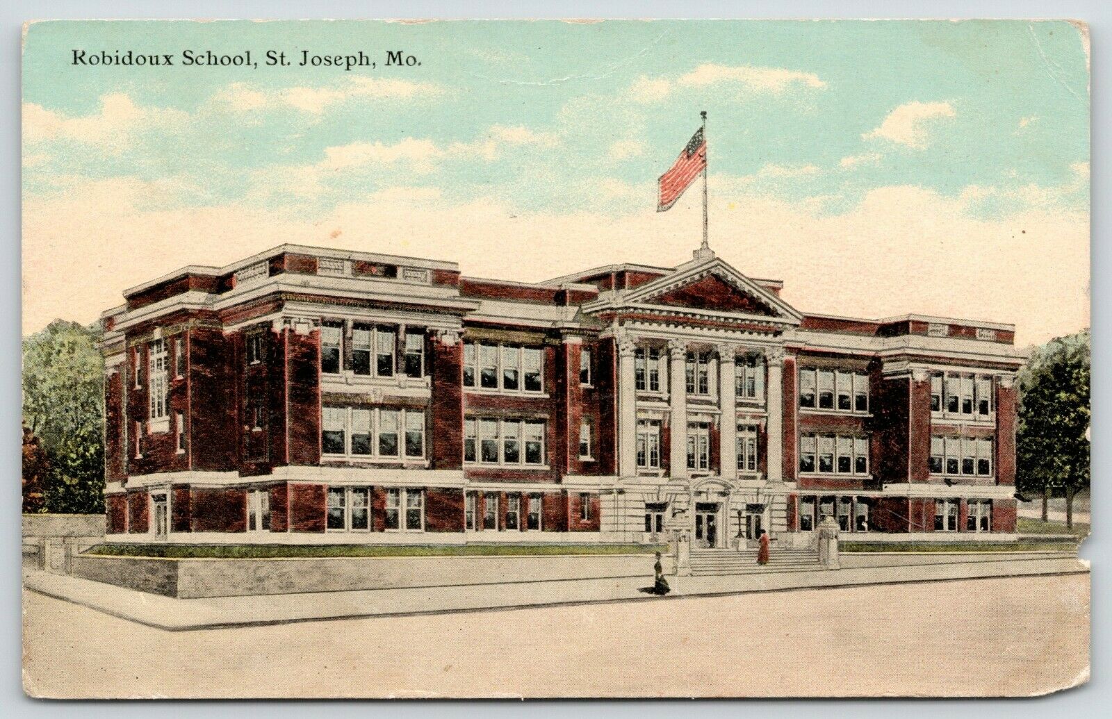 St Joseph Missouri~Architectural Drawing of Robidoux School~1911 ...