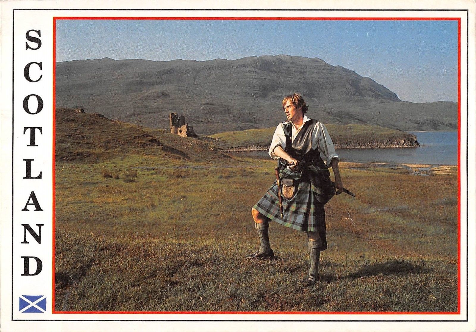 BR90966 highlander at ardvreck castle scotland types folklore costumes ...