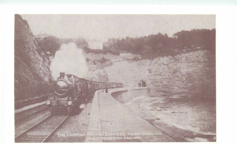 Railroadiana repro pictorial train locomotive railroad The Cornish ...