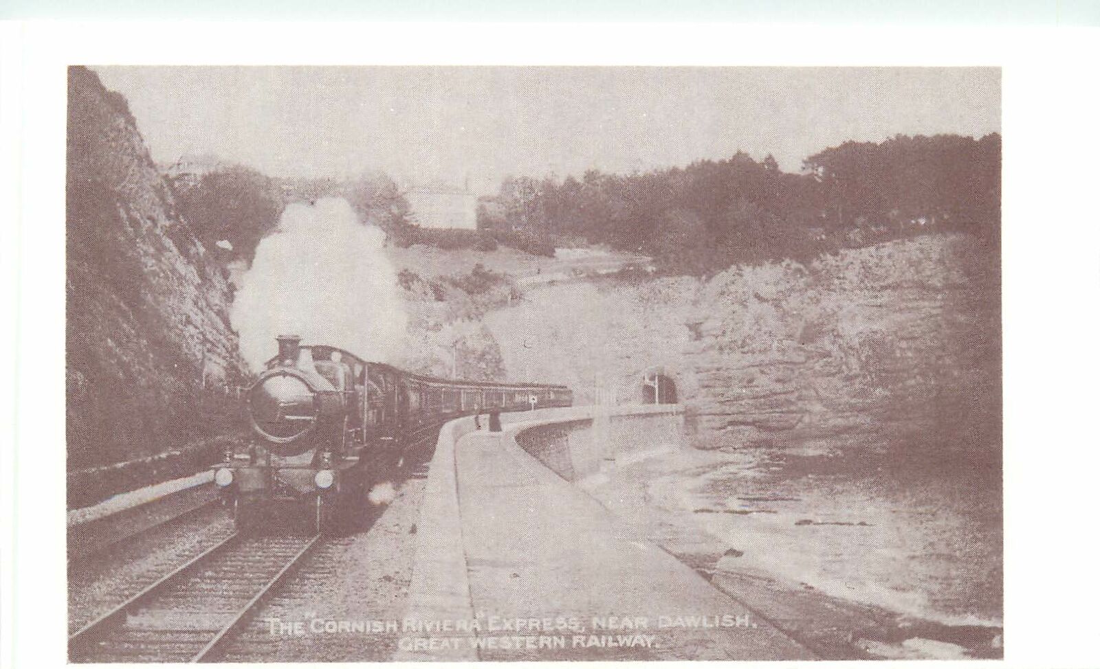 Railroadiana repro pictorial train locomotive railroad The Cornish ...