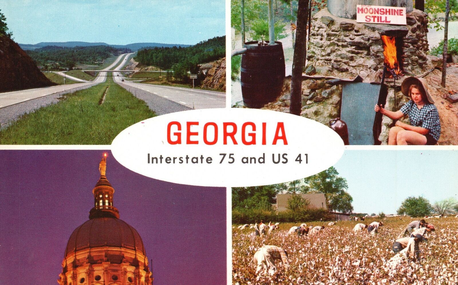 Vintage Postcard Georgia Interstate 75 and US 41 Empire State of the ...