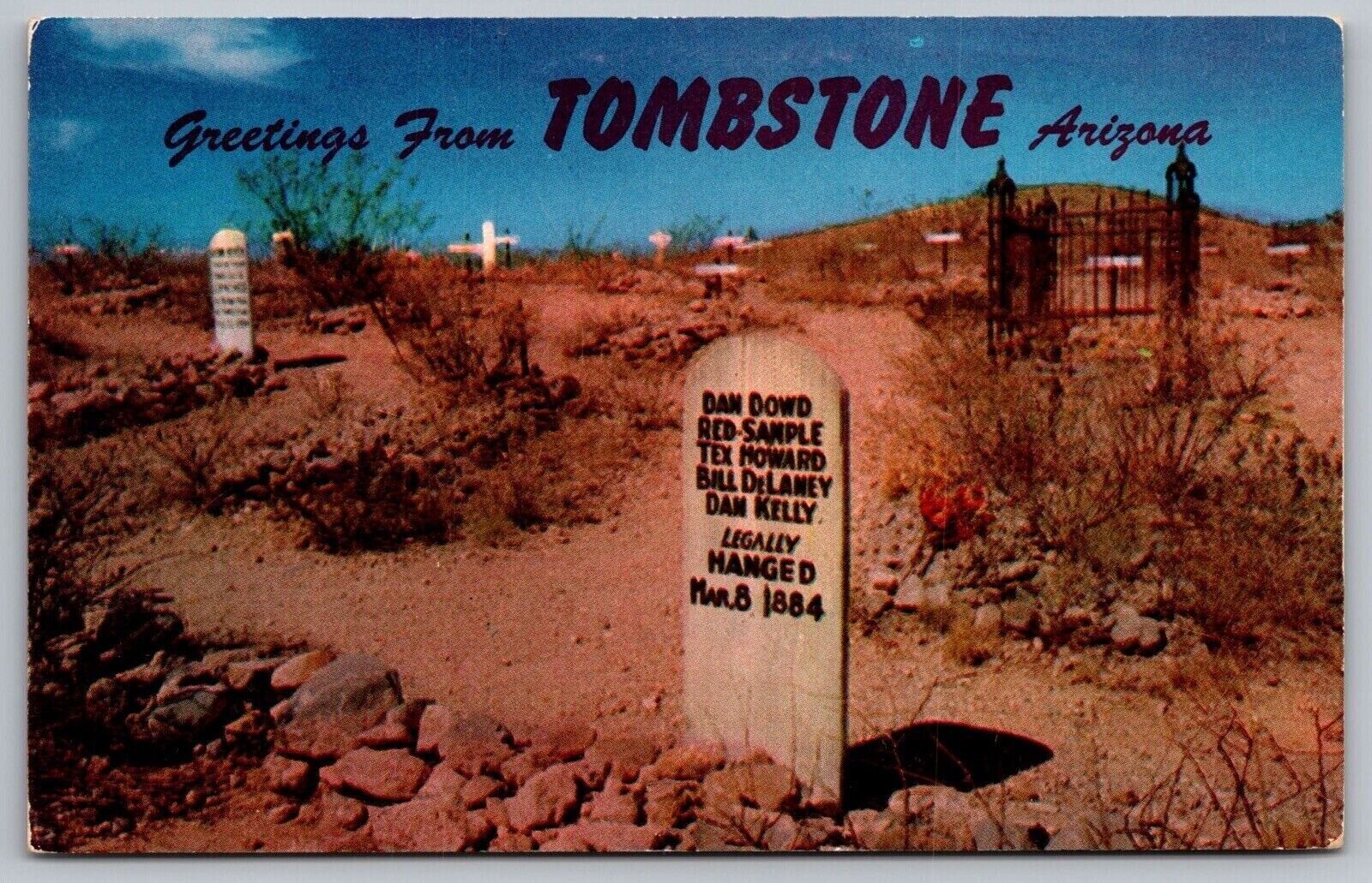 Greetings Tombstone Arizona Boothill Graveyard Cemetery Vintage UNP ...