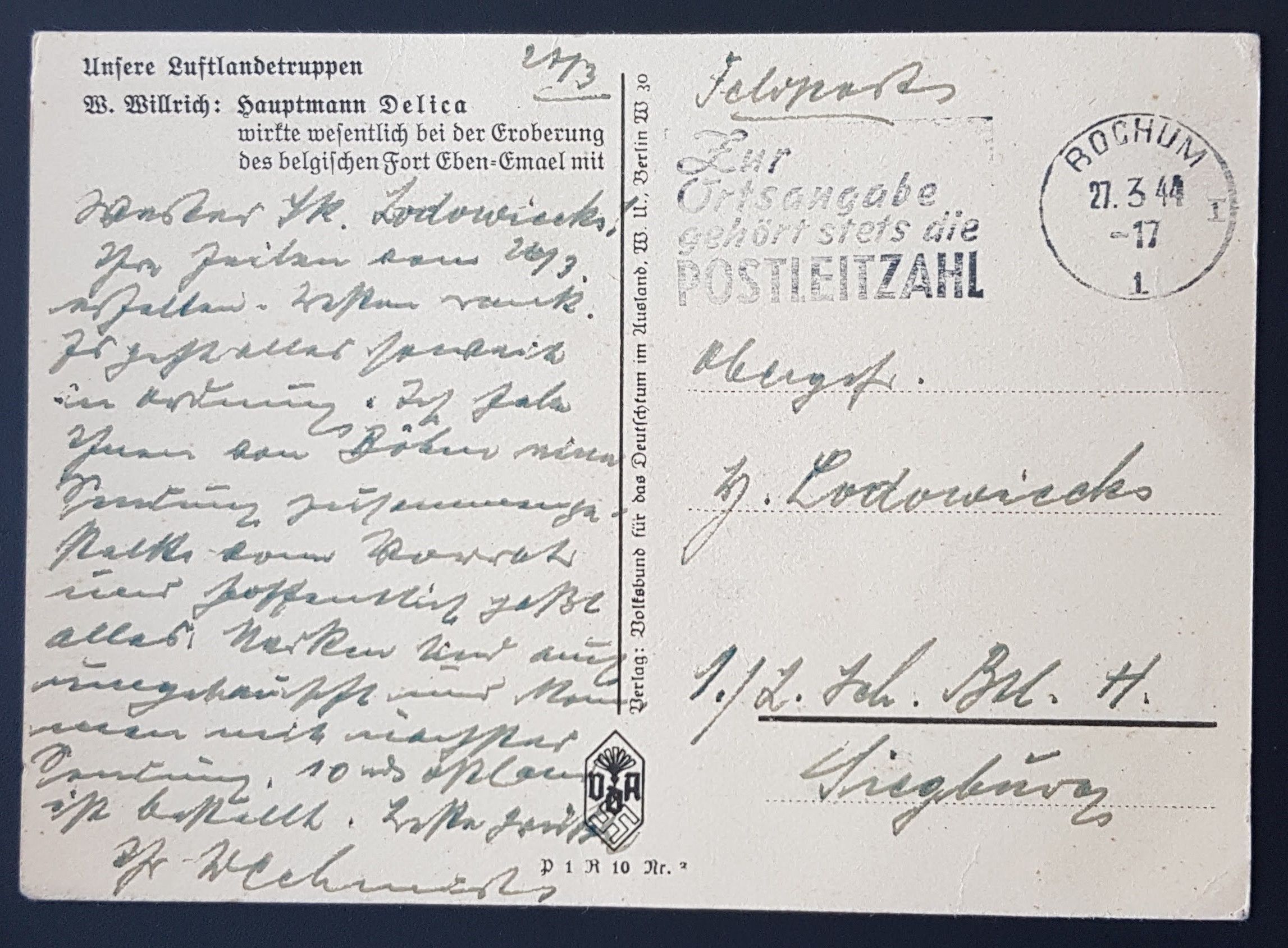 Germany Third 3rd Reich Original Card Willrich Wwii Paratrooper Captain ...