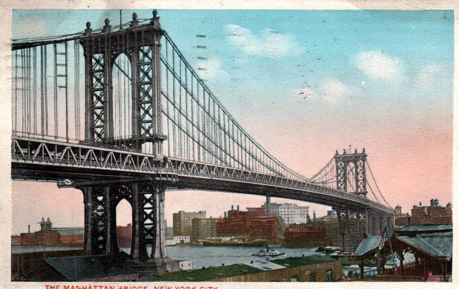 New York, New York - A view of the Manhattan Bridge - in 1917 | United ...