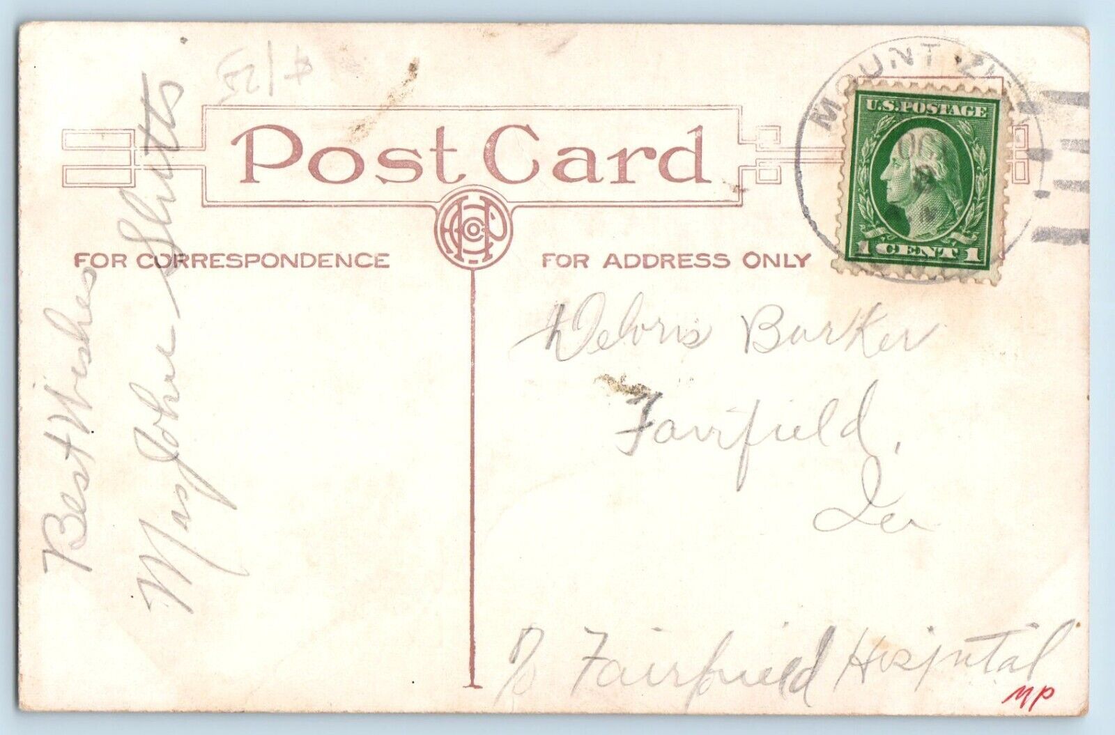 Mt. Zion Iowa IA Postcard Greetings Message Creek Nature Scenery ...