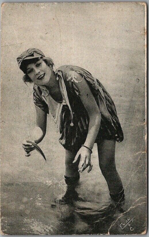 Vintage 1920s Pin-Up Girl Bathing Beauty Arcade Mutoscope Card ...