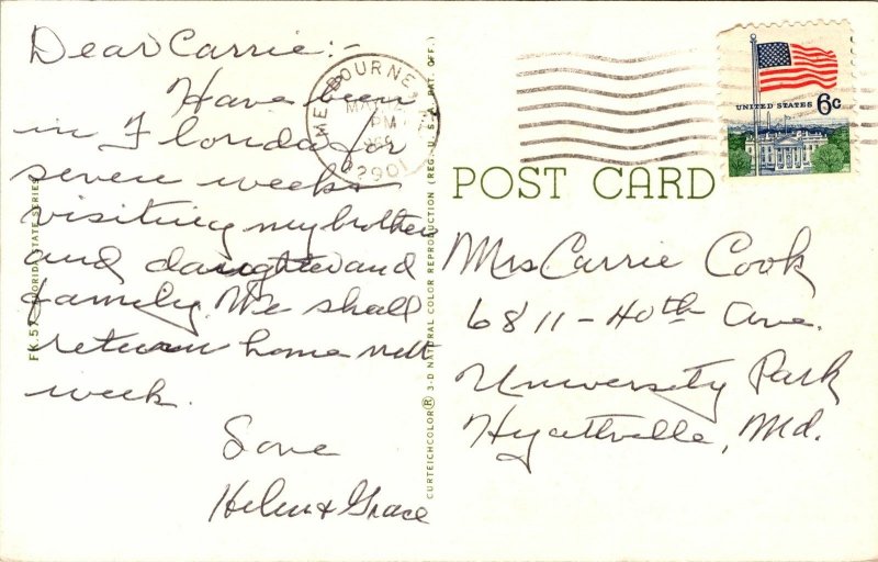 Vintage Postcard This IS Florida the Sunshine State MAP and Birds ...