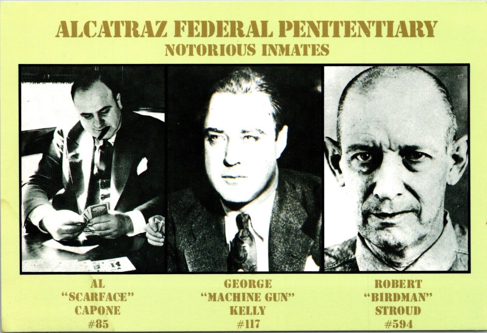 Scarface Machine Gun Kelly Birdman Stroud Alcatraz California Postcard ...