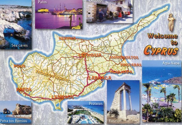 Cyprus: "Welcome to Cyprus" MAP With Split-Views | Europe - Cyprus ...