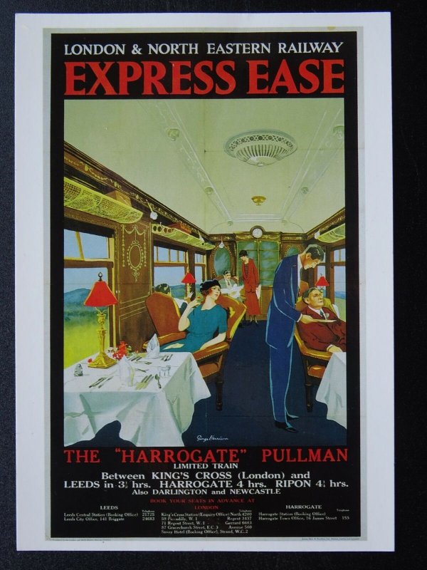 L&NER Express Ease HARROGATE PULLMAN Restaurant Car 1980s REPRO Poster ...