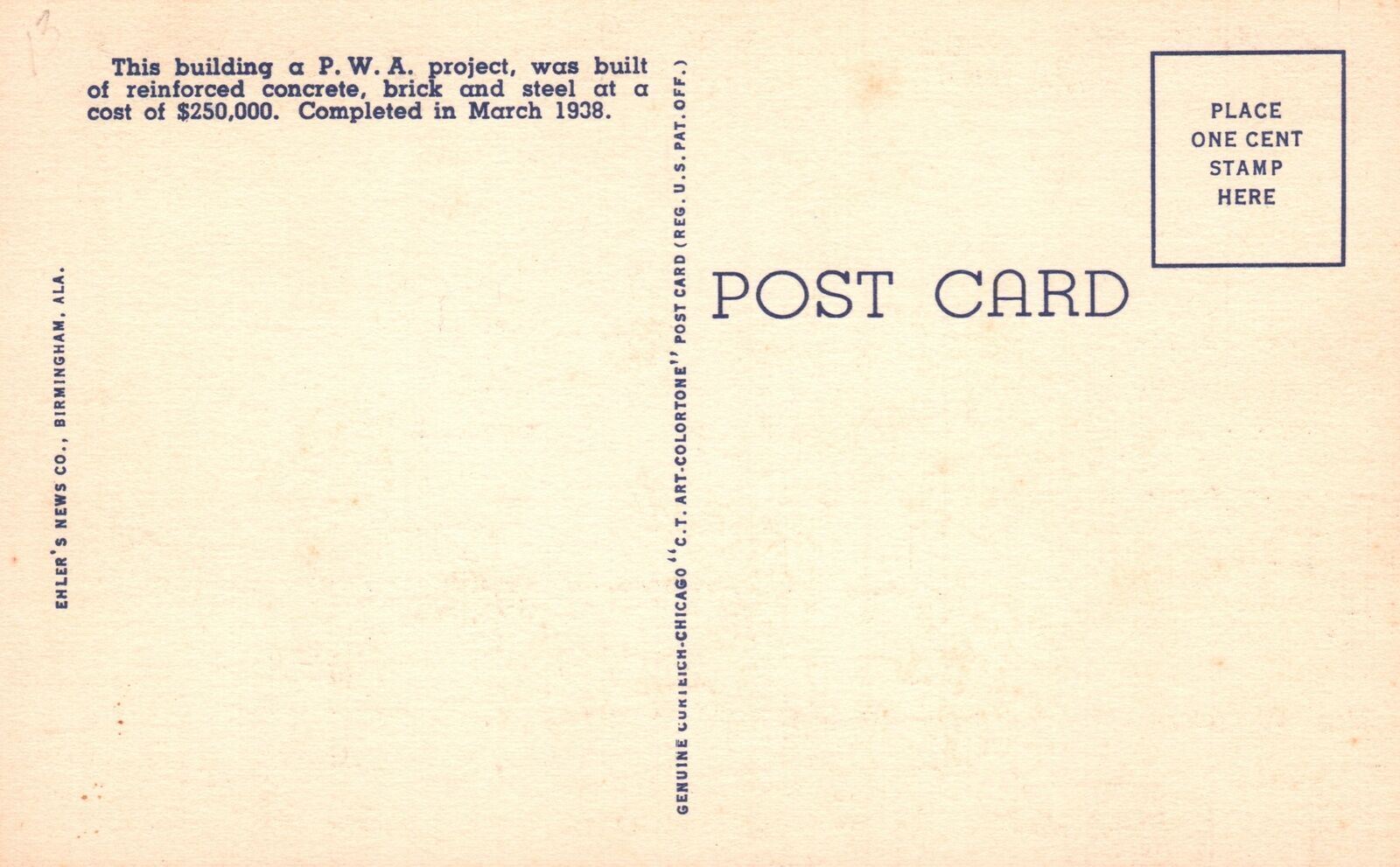 Vintage Postcard 1920's New City Hall & Bama Theatre Building ...