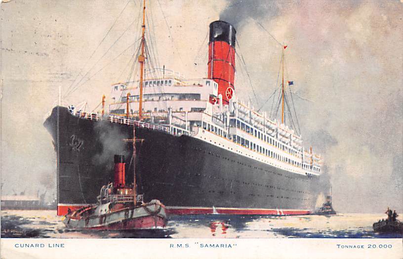 RMS Samaria Cunard Line Ship 1921 | Topics - Other, Postcard / HipPostcard