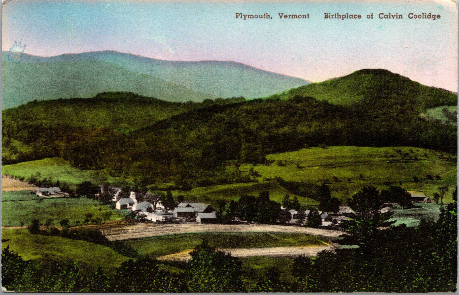 Vtg 1950s Plymouth Vermont VT Birthplace of Calvin Coolidge Hand ...