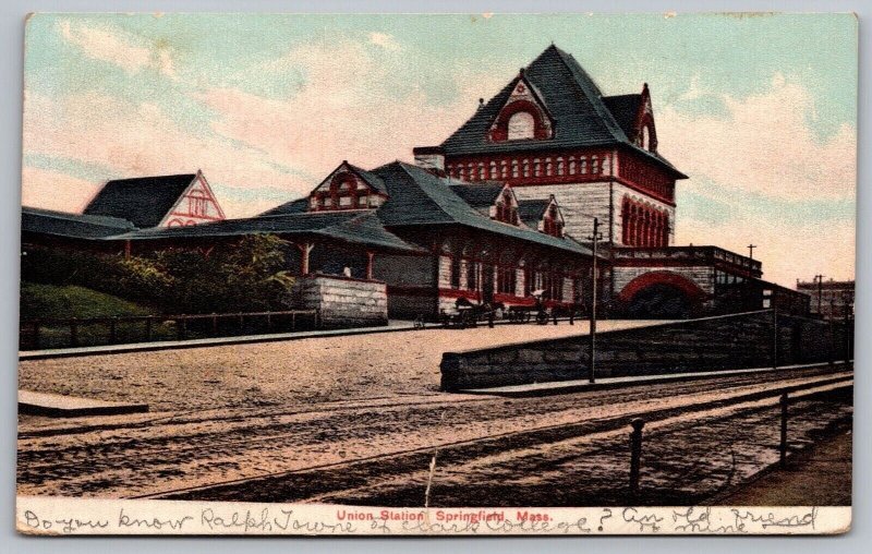 Union Station Springfield Massachusetts Railroad Horse Buggy WOB PM VNG ...