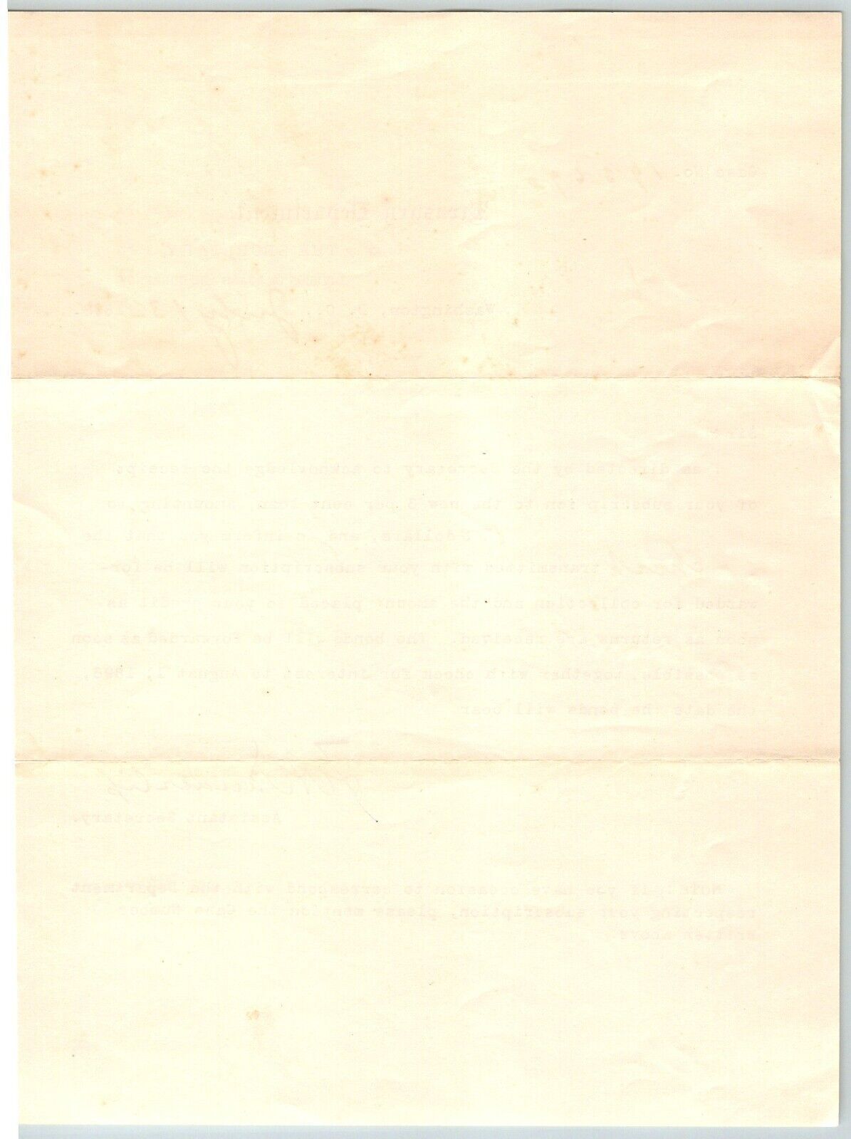 1898 Treasury Department Washington DC Letter 8" x 10" | Ephemera ...