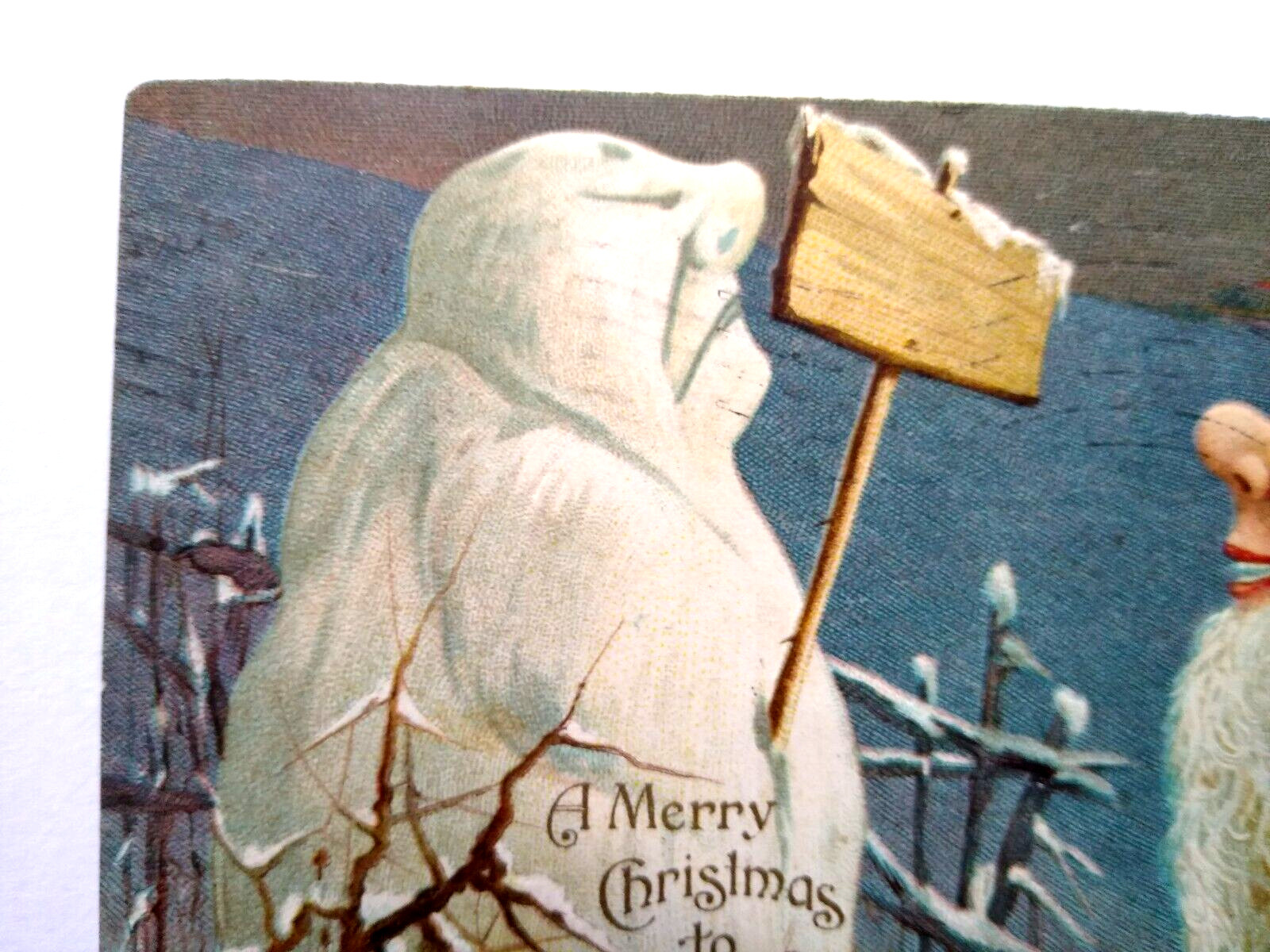 Christmas Fantasy Postcard Snowman Gnome Elf Dwarf Raphael Tuck 1906 ...