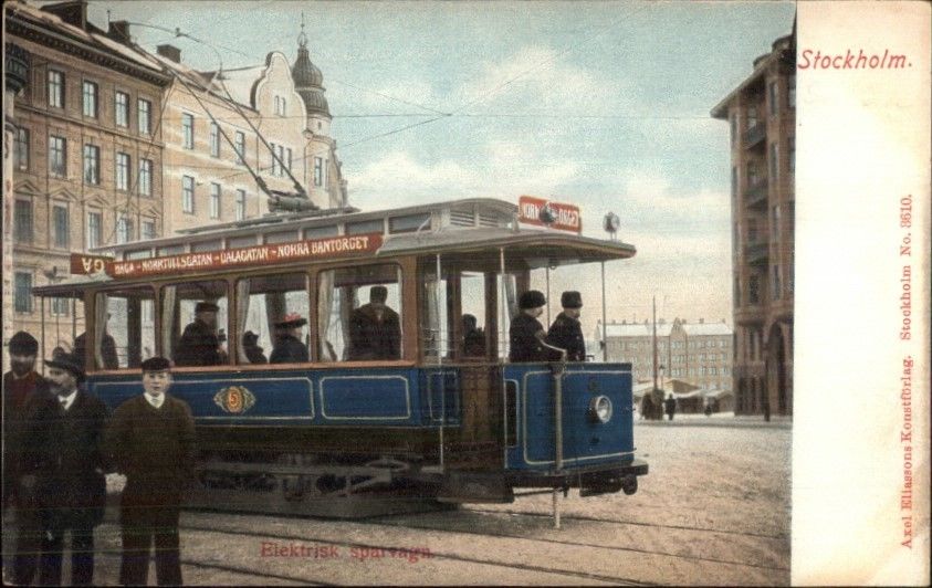 Stockholm Sweden Beautiful Trolley Close-Up c1905 Postcard | Europe ...