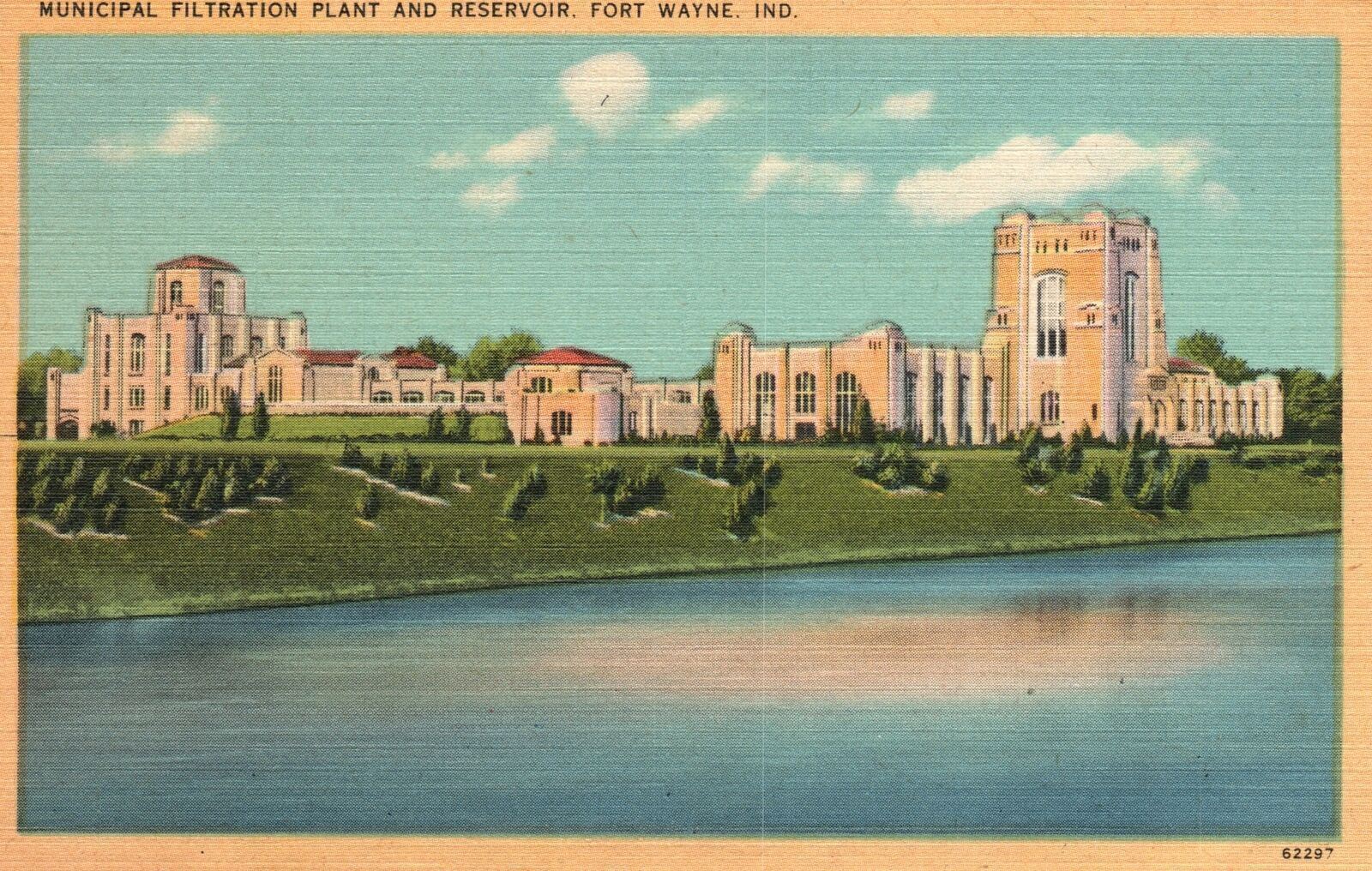 Vintage Postcard Municipal Filtration Plant And Reservoir Fort Wayne ...
