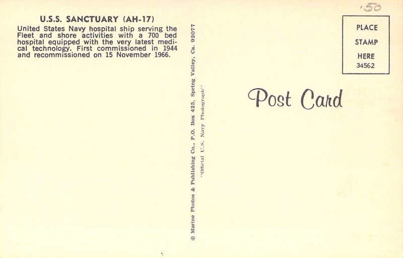 Military Medical, Hospital Ship, USS Sanctuary, AH-17, Vietnam Era, Old ...