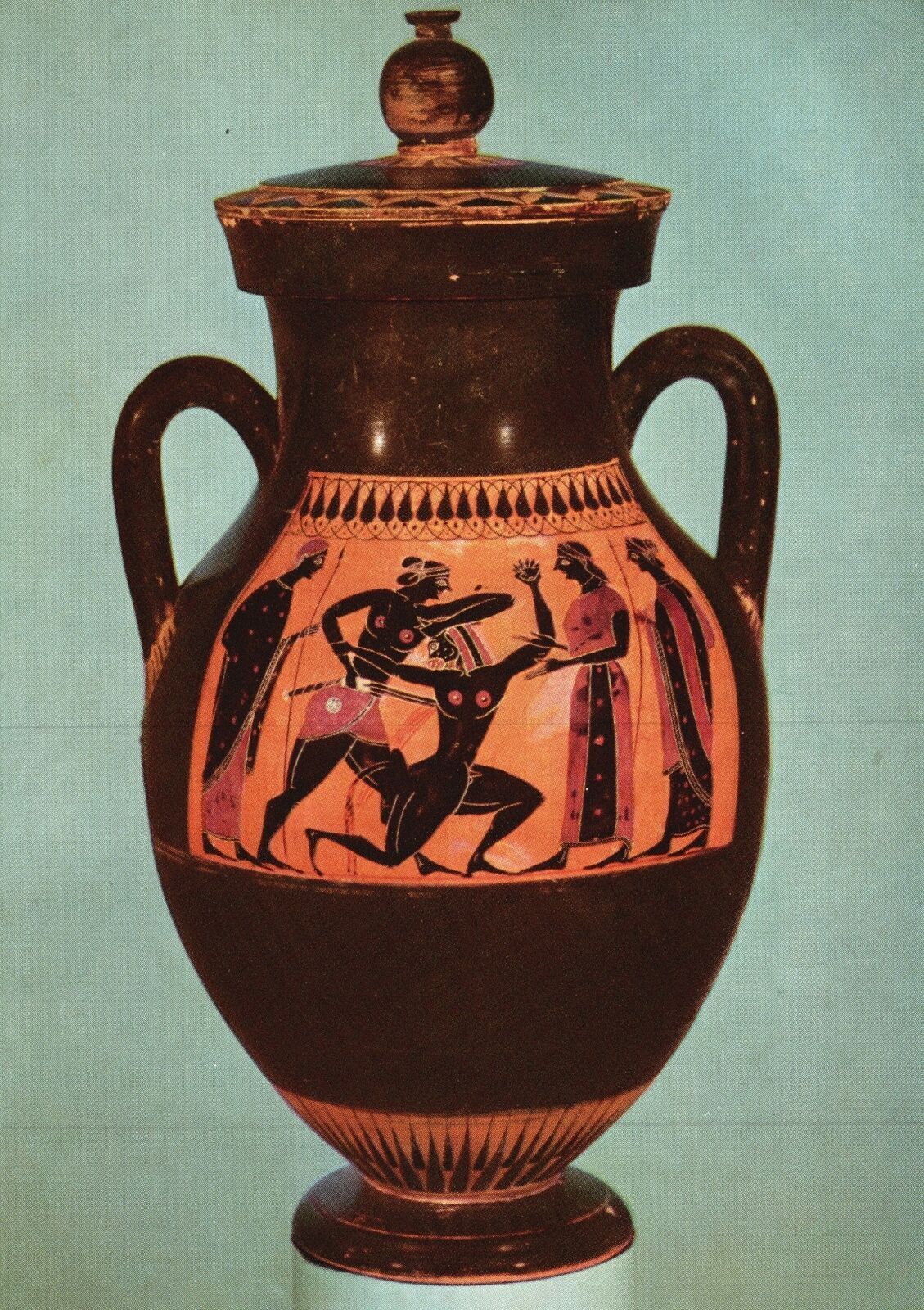 Postcard Theseus Killing The Minotaur Athenian Black-Figured Amphora ...