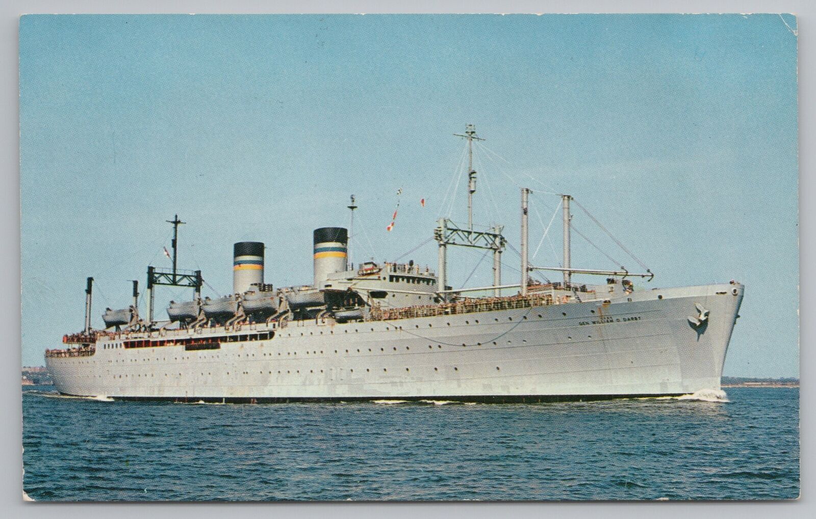 Ships~US Naval Ship General Wm O Darby T-AP 127~Vintage Postcard ...
