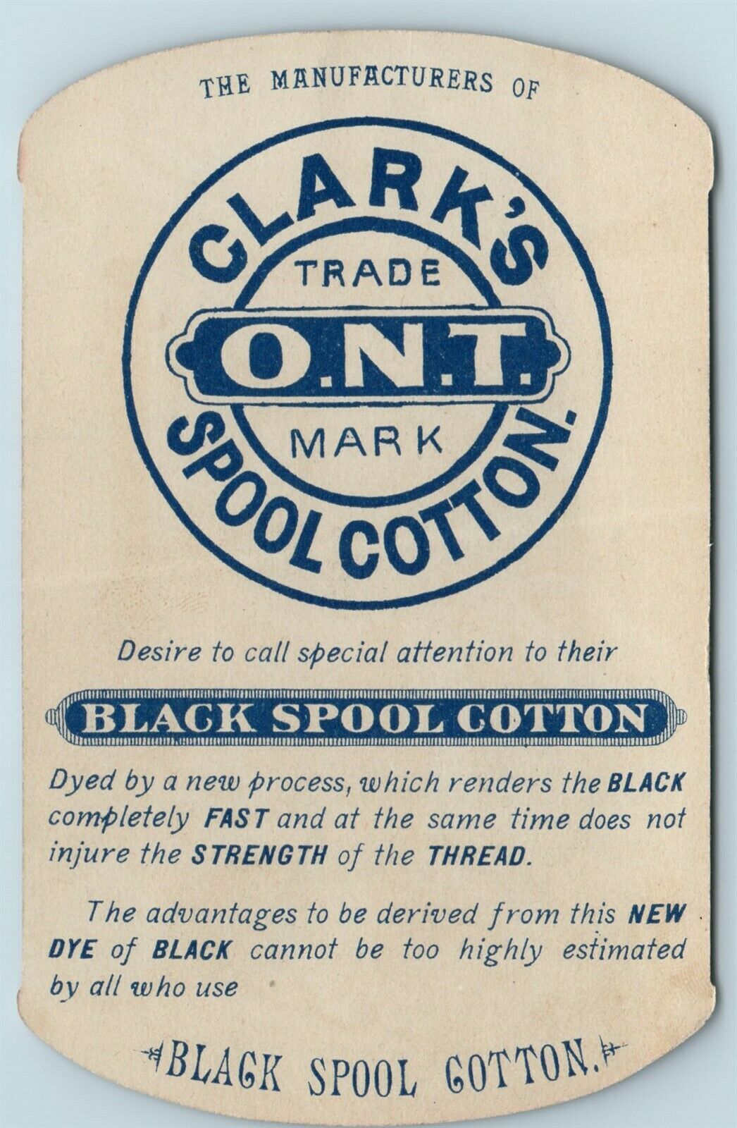 Victorian Trade Card Clark's ONT Spool Cotton Girls Wash Doll Die Cut ...