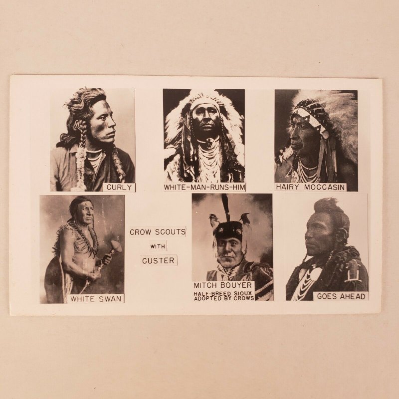 Native American Crow Nation Scouts Warriors Indians General Custer RPPC ...