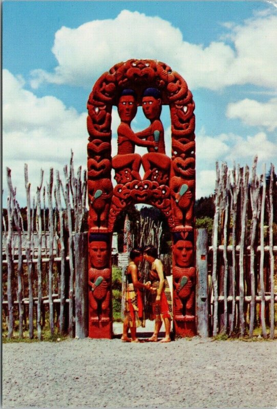 Model Maori Pa Whakarewarewa Rotorua NZ Maori Maidens Press Noses ...