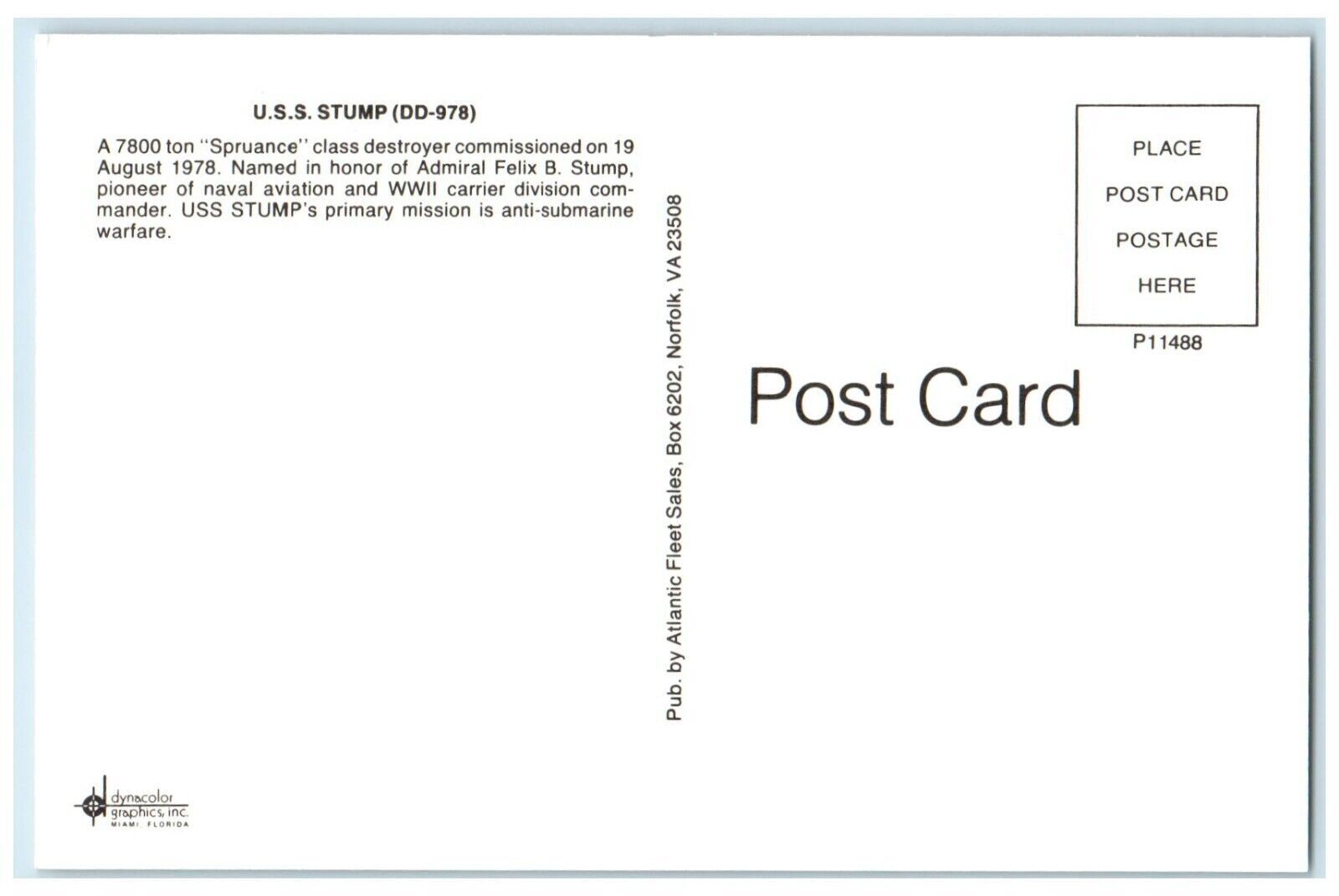 USS Stump DD-978 Spruance Class Destroyer Anti Submarine Warfare ...