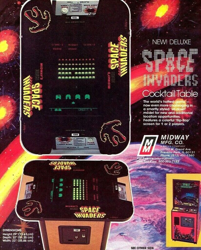 Space Invaders Deluxe FLYER Original Cocktail Table 1979 NOS Video Game ...