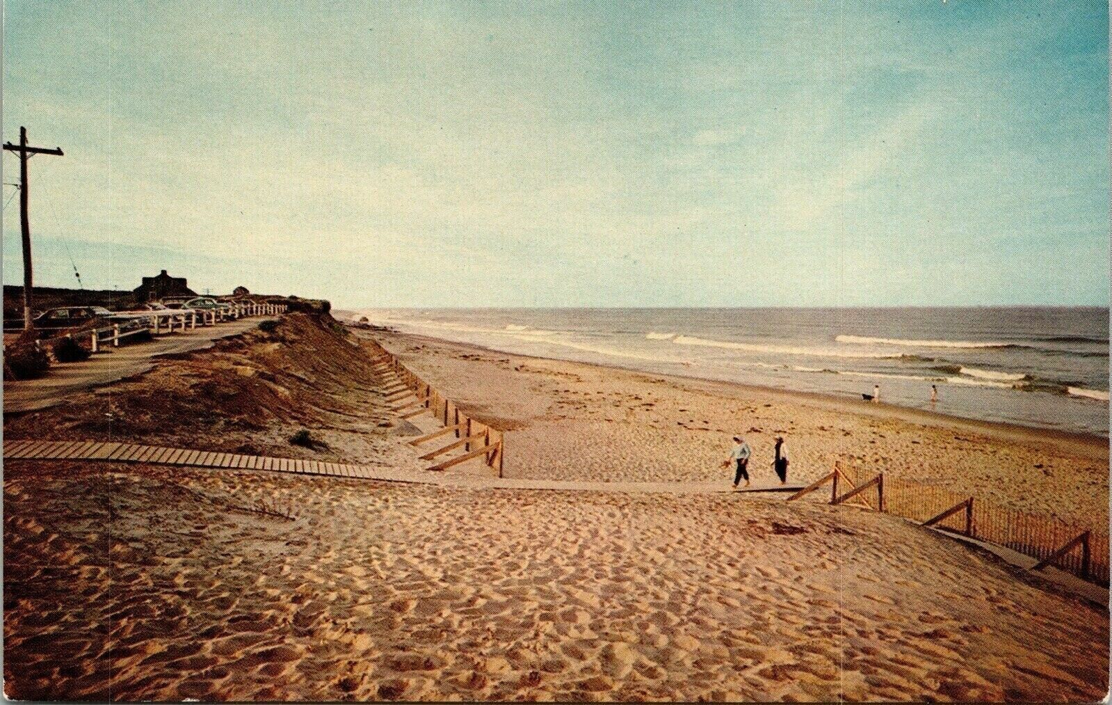Scene Atlanic Ocean Cape Cod Beach Old Car VTG Postcard UNP Unused ...