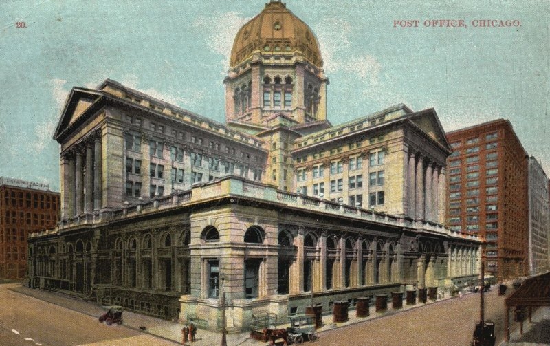 Vintage Postcard Post Office Building Structure Mail Center Chicago ...