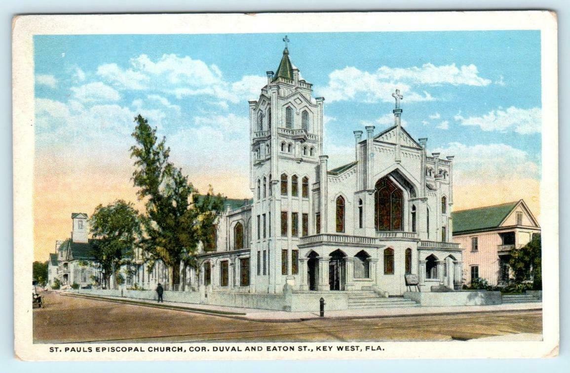 KEY WEST, Florida FL ~ ST. PAUL'S EPISCOPAL CHURCH ca 1920s Postcard ...