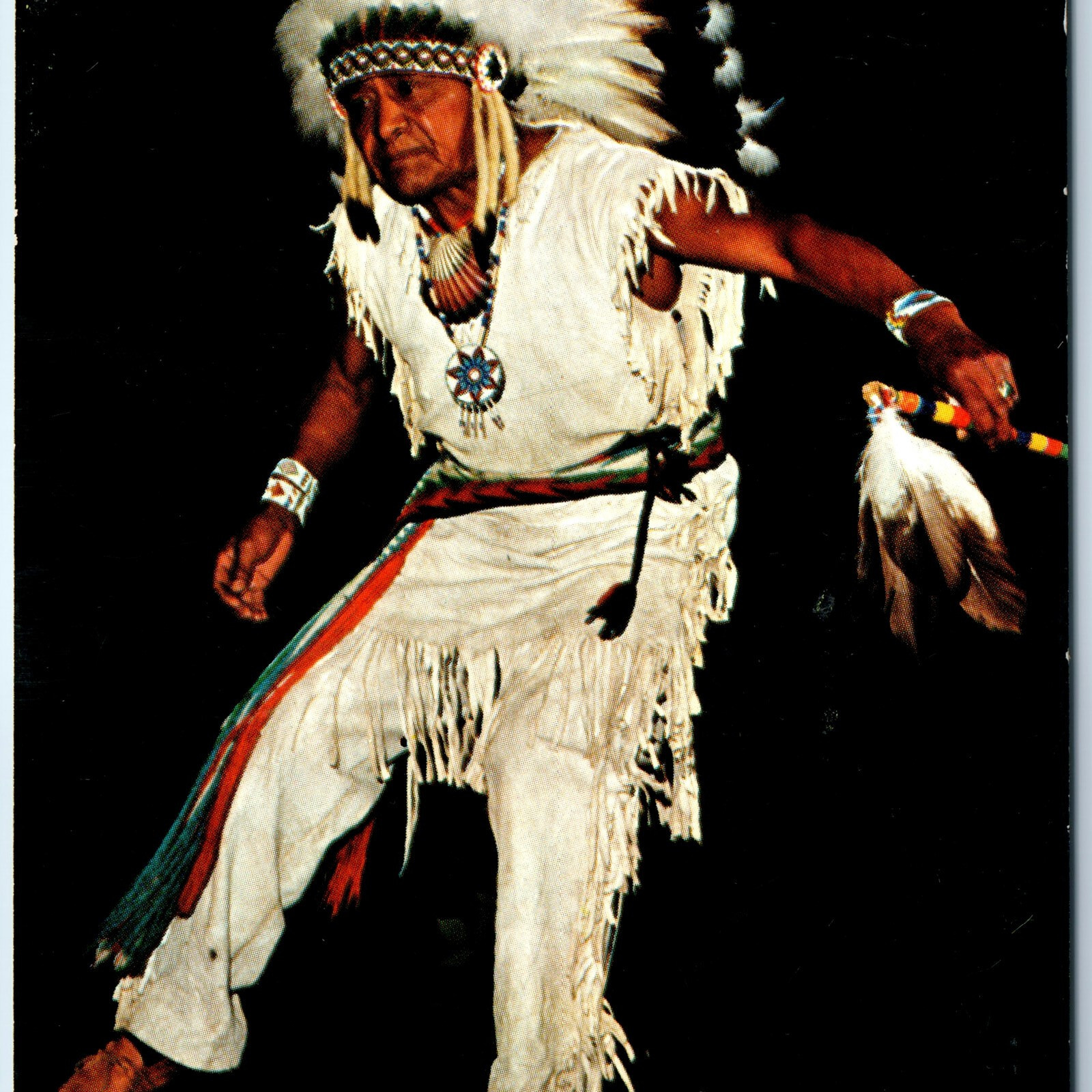 c1960s Wisconsin Dells Indian Chief Evergreen Tree Dance Chrome PC ...