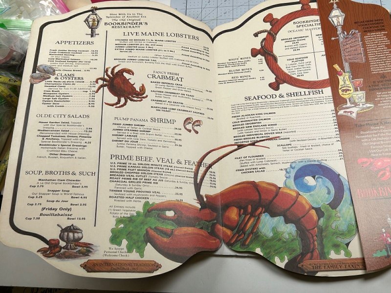 Vintage Restaurant Menu Original Bookbinder's Philadelphia PA ...