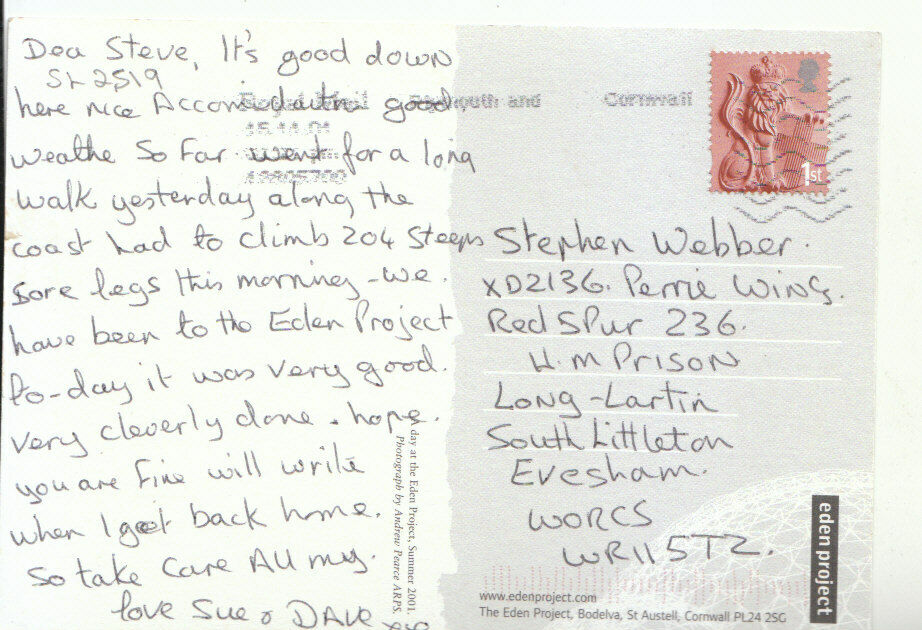 Cornwall Postcard - A Day at The Eden Project - 2001 Nr St Austell ...