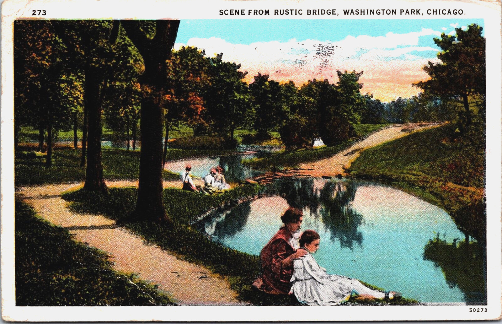Scene From Rustic Bridge Washington Park Chicago Illinois Postcard B236 ...