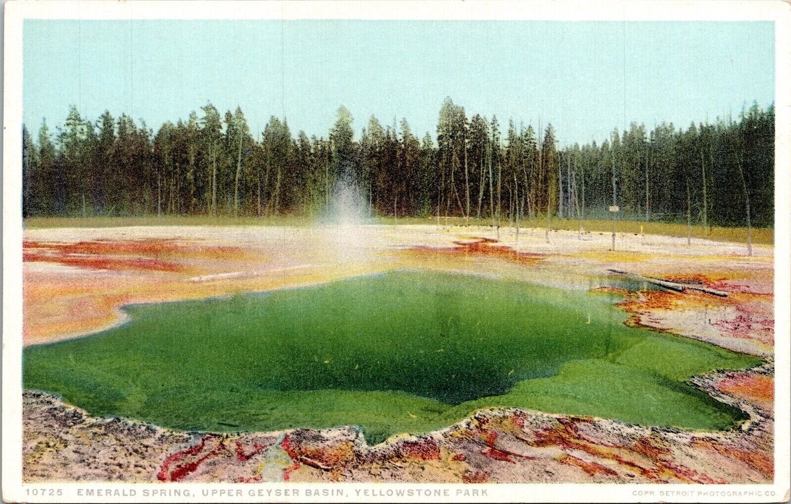 Emerald Spring Upper Geyser Basin Yellowstone Park Divided Back ...