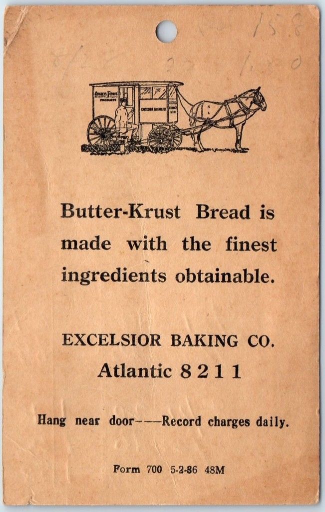 Minneapolis MN Advertising Card Ephemera EXCELSIOR BAKING CO. Butter ...